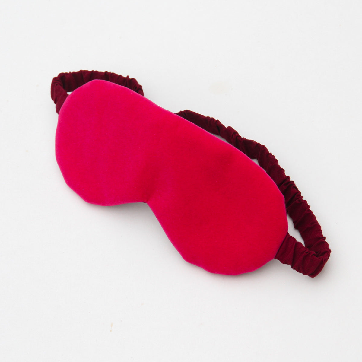 Hot Pink Velvet Eye Mask with Floral Carry Pouch